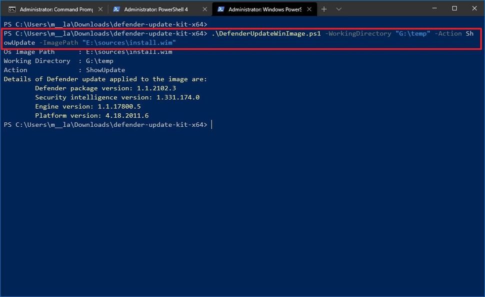 How to update Microsoft Defender Antivirus inside an install image of ...