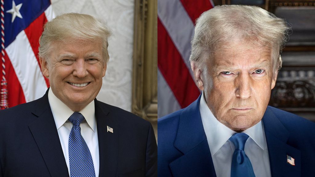 Trump's new presidential portrait signals a provocative branding U-turn ...