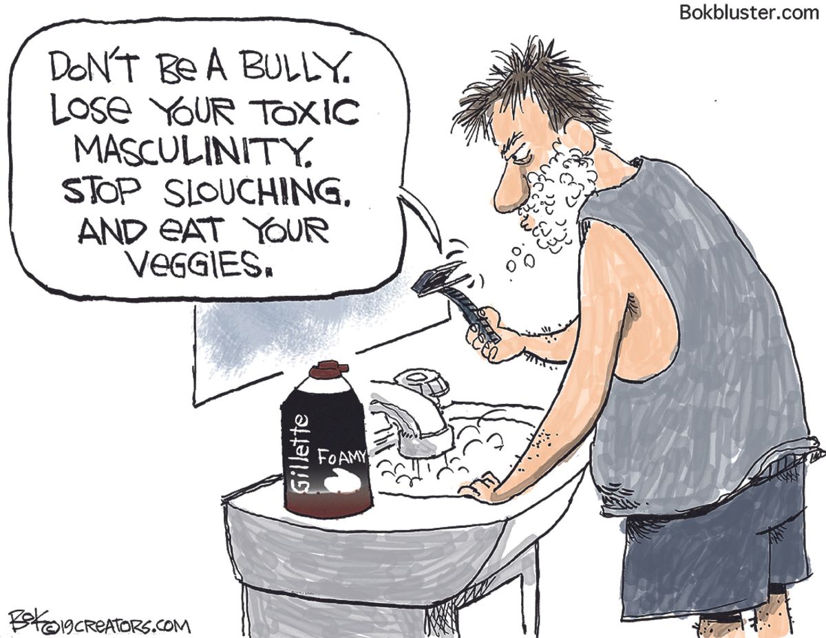 Editorial Cartoon U.S. Gillette Commercial Toxic Masculinity | The Week