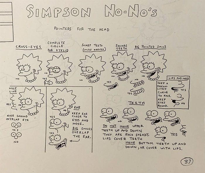 Original The Simpsons style guide reveals fascinating character design ...