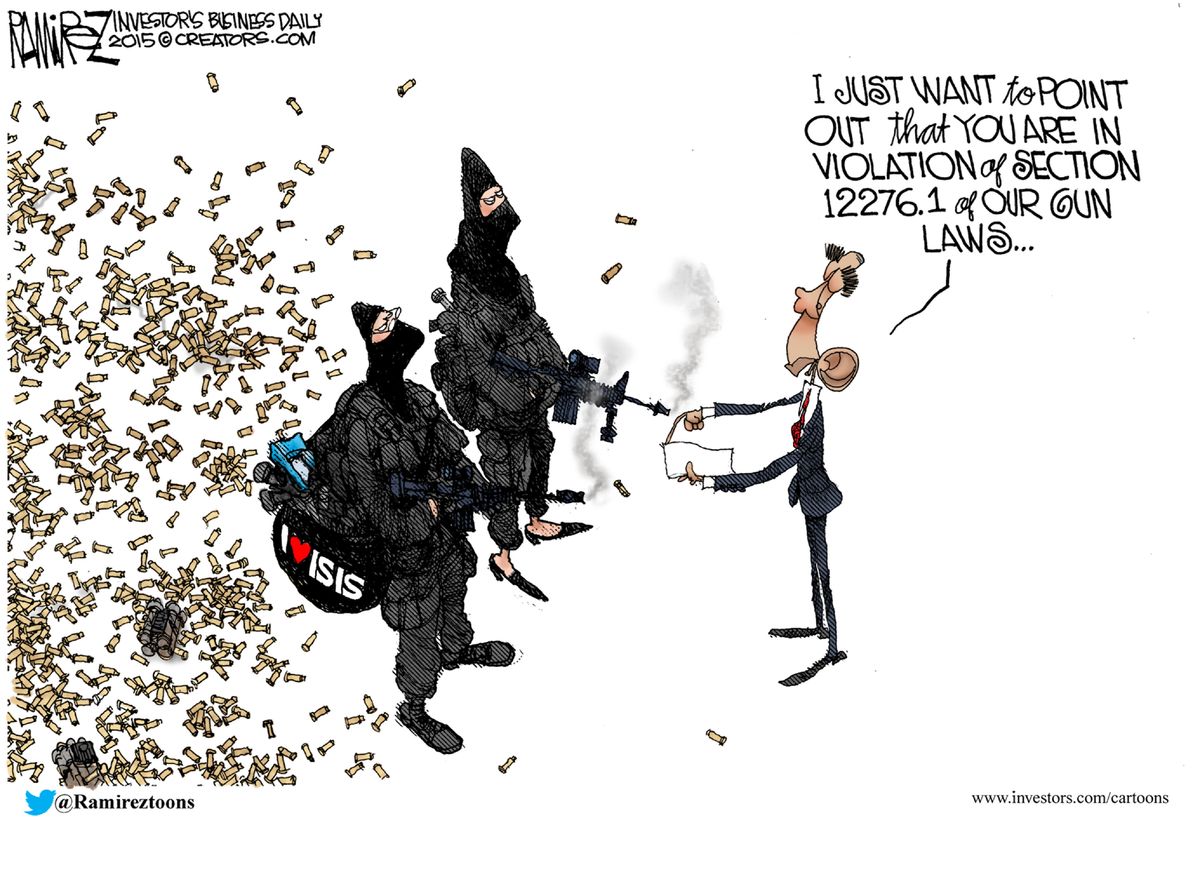 Obama cartoon U.S. Terrorism ISIS Guns | The Week