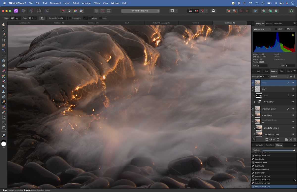 Get the long exposure look in Affinity Photo with multiple exposures ...