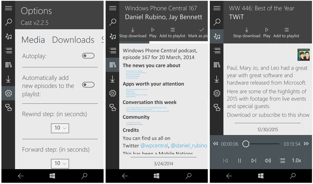 Subscribe to all of the podcasts with Cast for Windows 10 for PC and ...