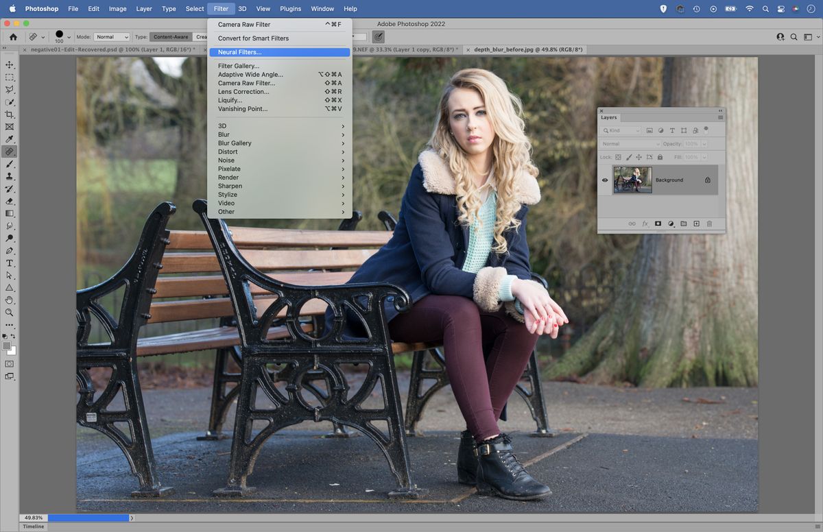 Use Photoshop's Depth Blur filter to automatically blur distracting ...