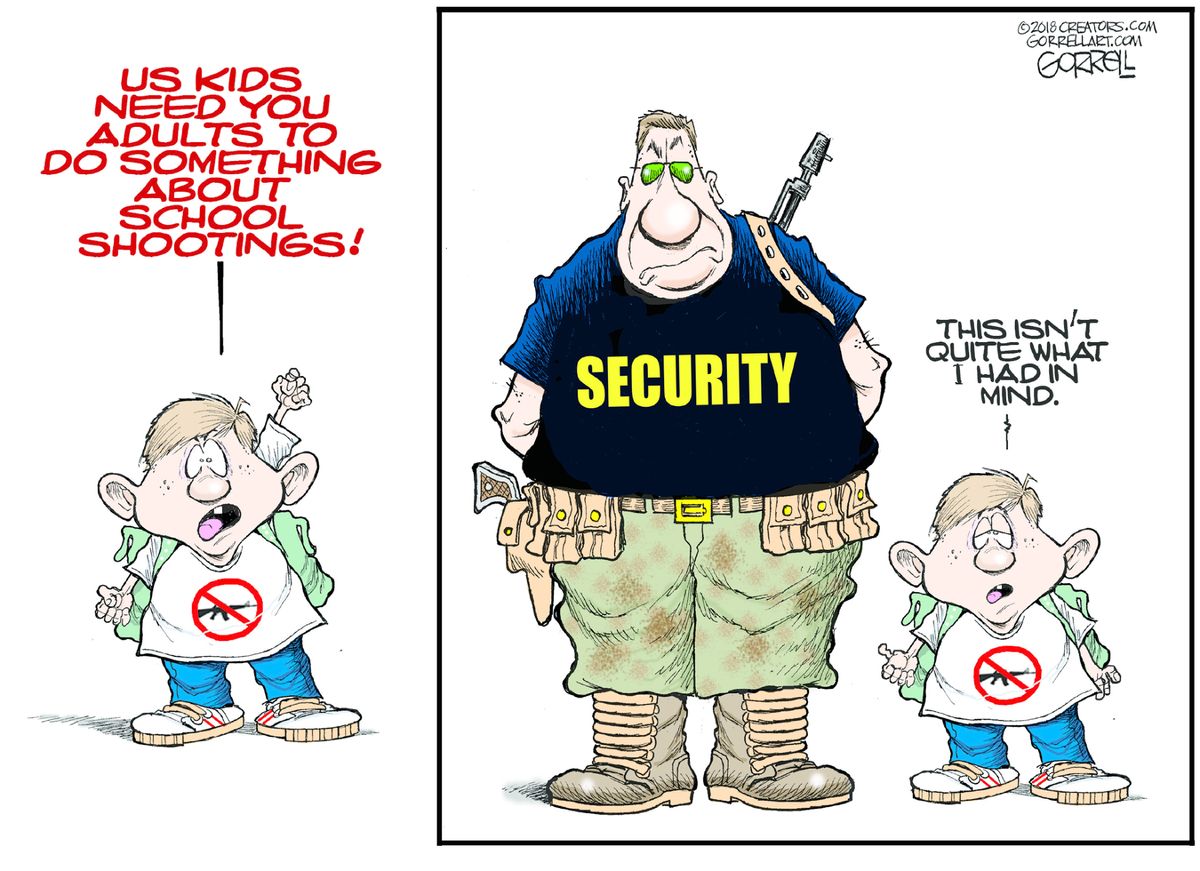 Political cartoon U.S. March For Our Lives Never Again security ...