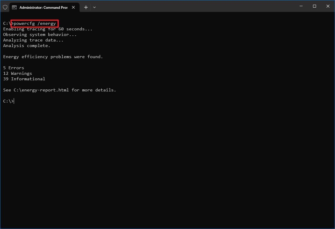 Windows 10 energy report process | Windows Central
