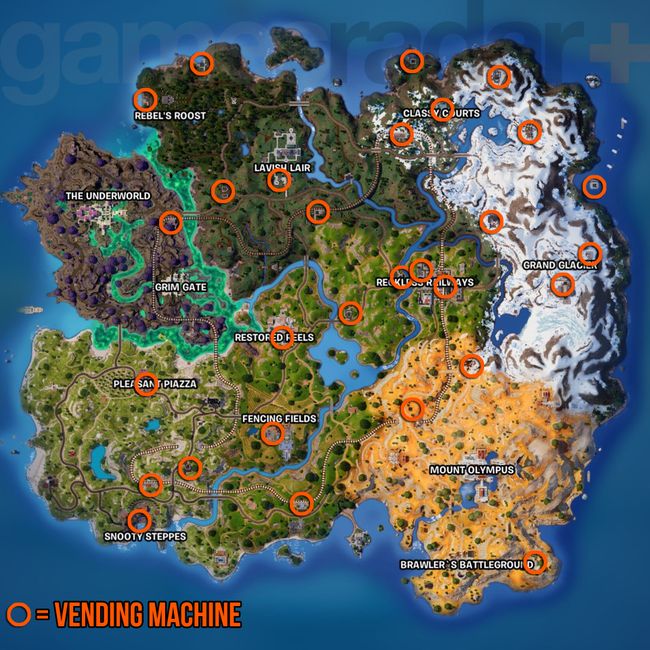 Fortnite Vending Machines locations for Mending Machines | GamesRadar+