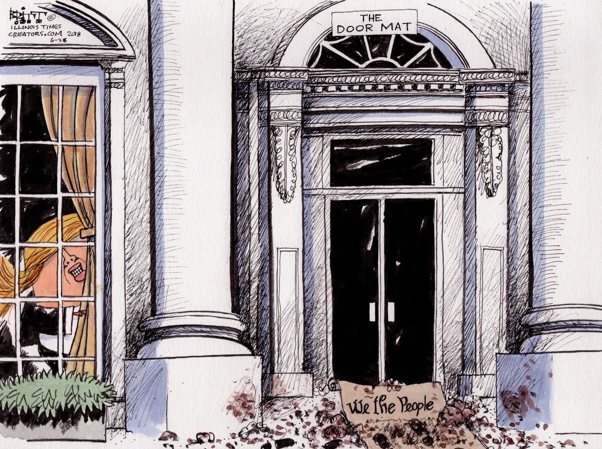 Political cartoon U.S. Trump White House Constitution | The Week