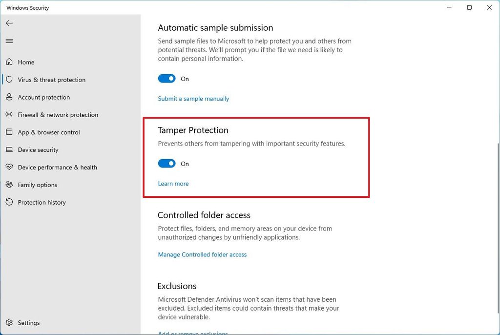 How To Disable Tamper Protection On Windows 11 Windows Central