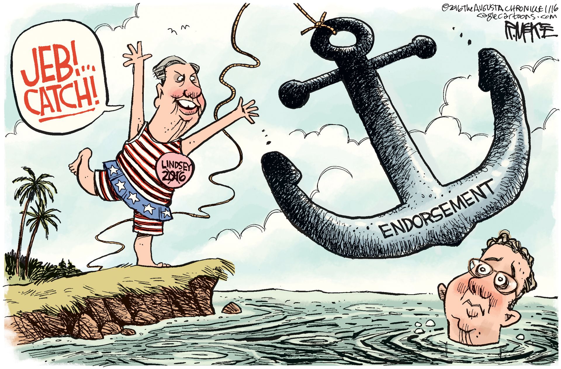 Political cartoon U.S. Lindsey Graham Jeb Bush | The Week