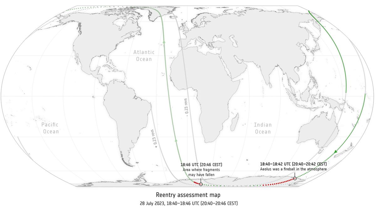 Scientists reconstruct Aeolus satellite's fiery fall to Earth from ...