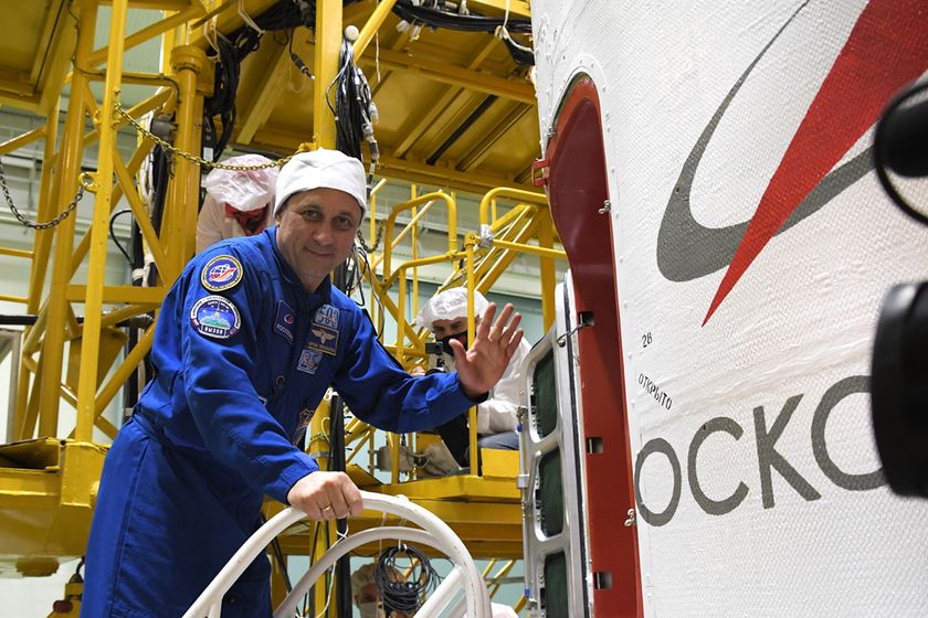 In photos: Russian film crew launching to the International Space ...