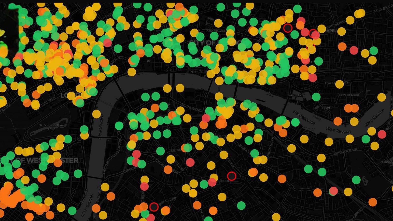 A new map shows the London pubs which are at the highest risk of ...