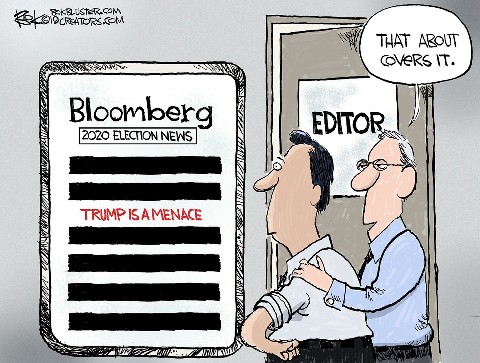 Political Cartoon U.S. Trump Menace Bloomberg News | The Week