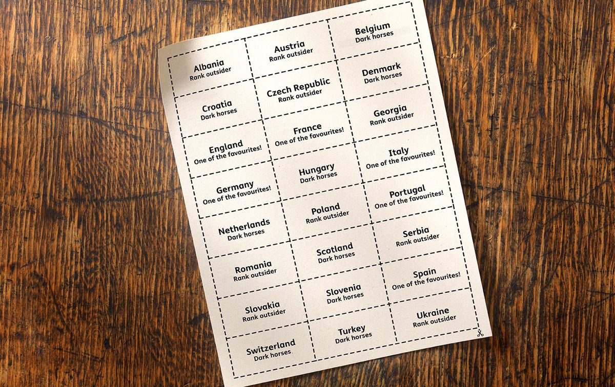 Euro 2024 sweepstakes kit: Download and print our sweepstake template ...