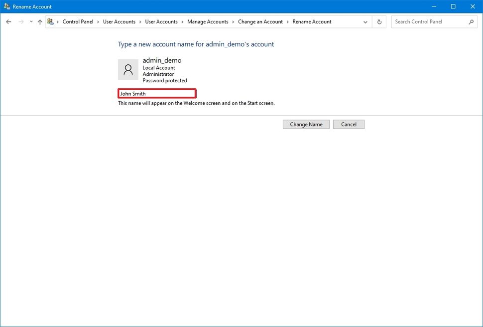 How to change sign-in account name on Windows 10 | Windows Central