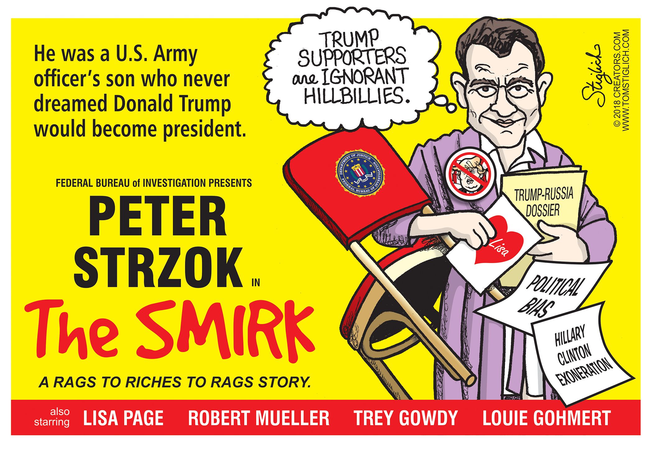 Political cartoon U.S. Peter Strzok FBI agent judiciary committee ...