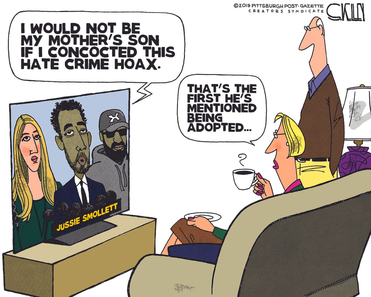Political Cartoon U.S. Jussie Smollett hate crime hoax charges dropped ...