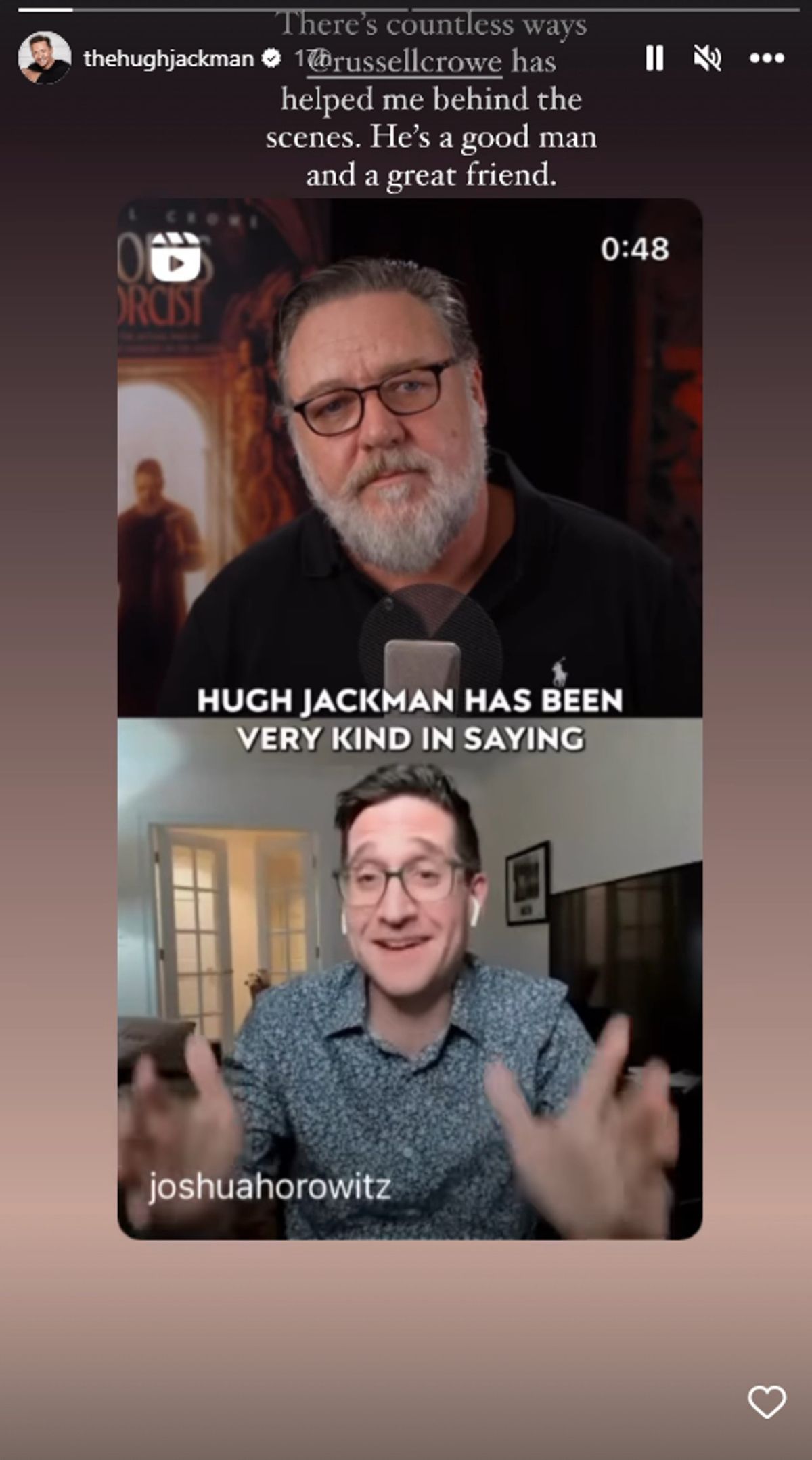 Hugh Jackman Shares Sweet Message After Russell Crowe Says He ...