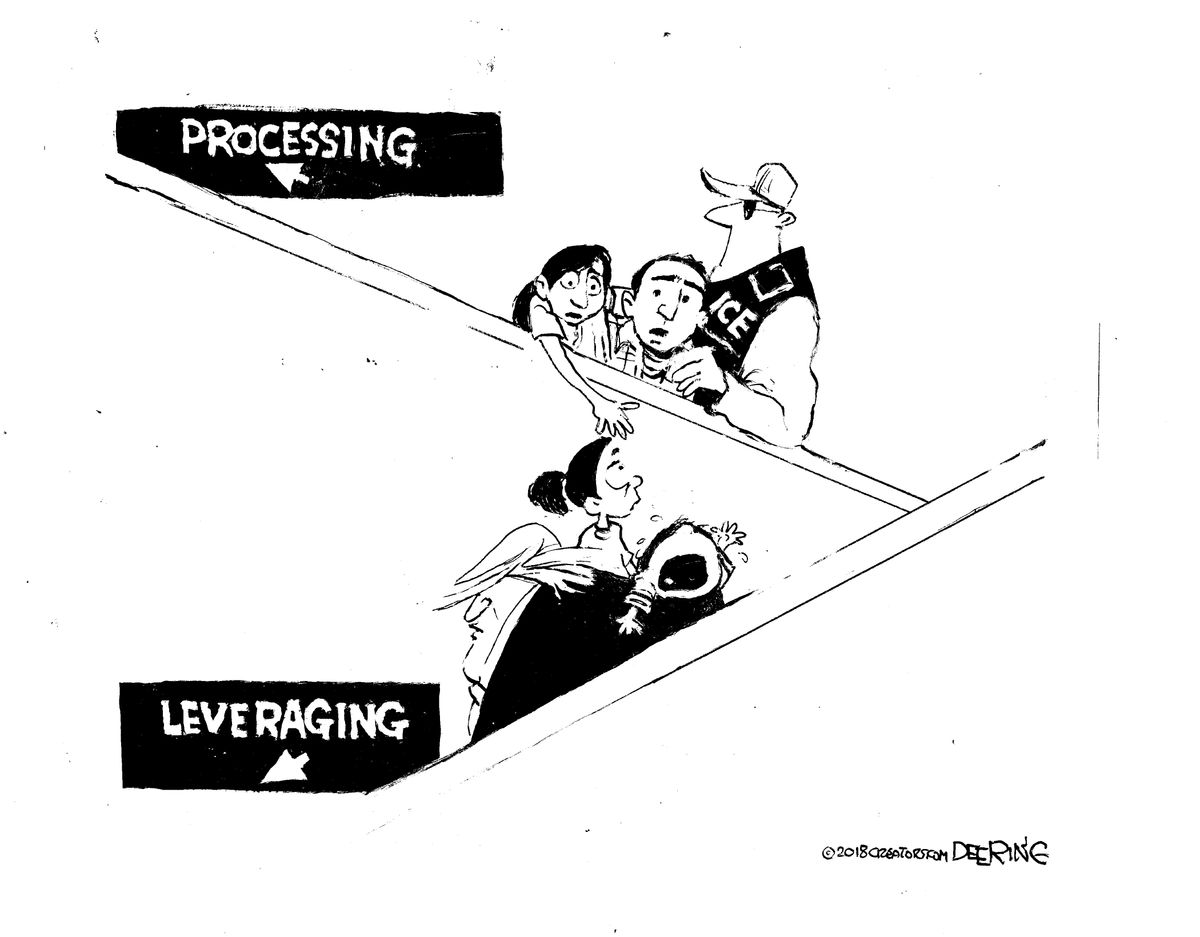 Political Cartoon U.S. Trump immigration policy ICE agents family ...