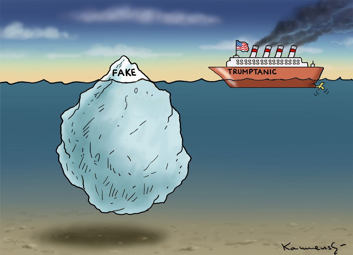 Political Cartoon U.S. Trump administration fake facts | The Week