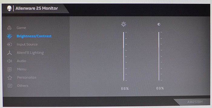 Alienware AW2518H OSD Setup & Calibration