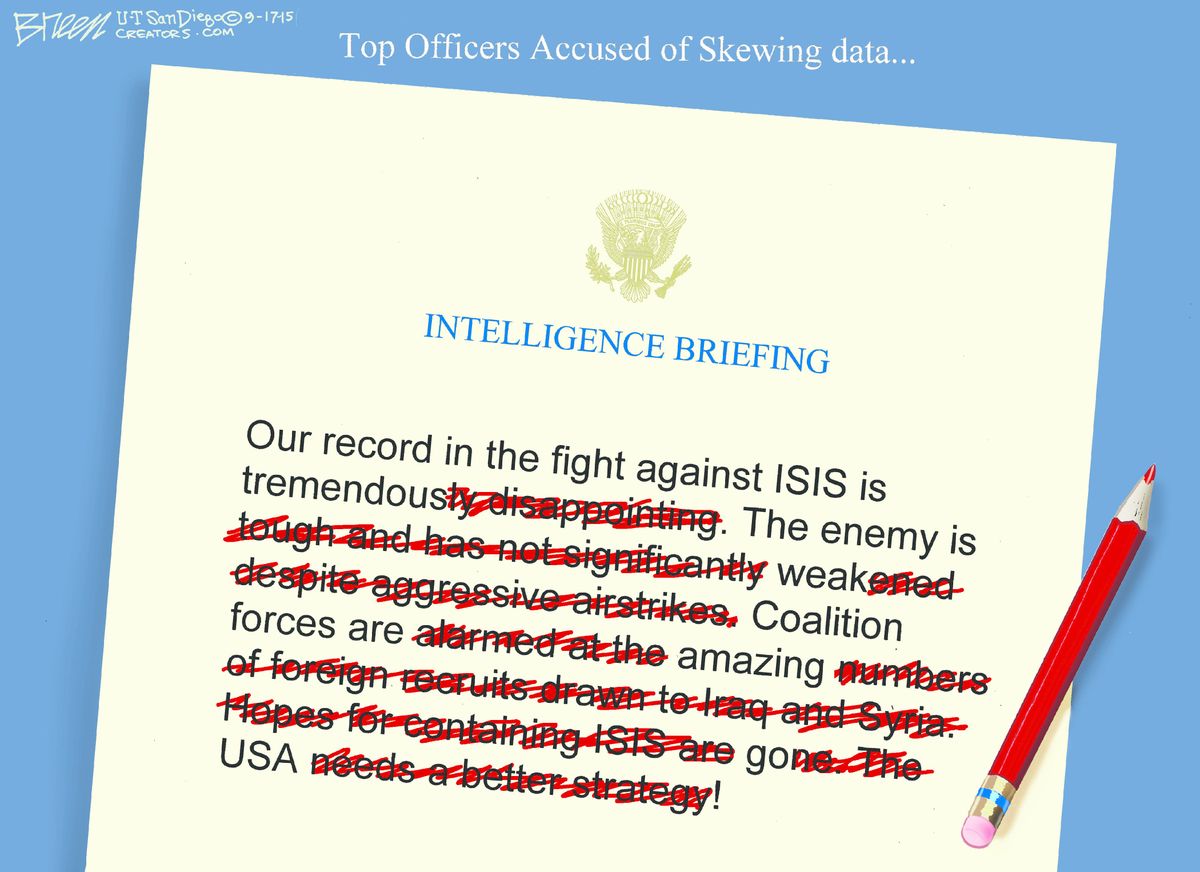 Editorial cartoon U.S. ISIS Intelligence | The Week