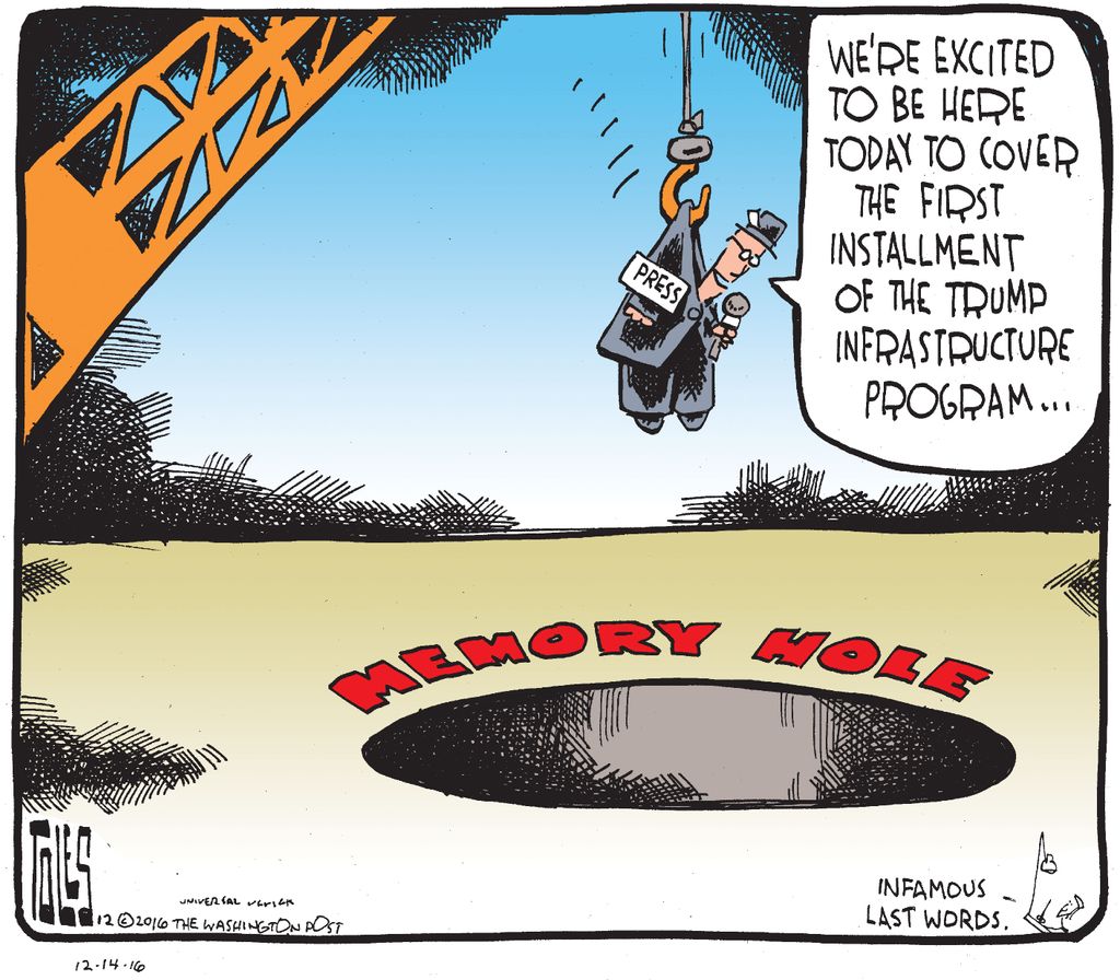 Political cartoon U.S. Donald Trump media infrastructure | The Week