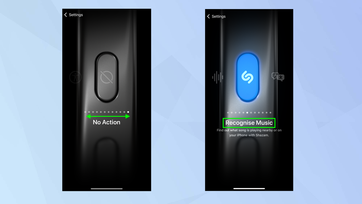 How to identify songs using the action button in iOS | Tom's Guide