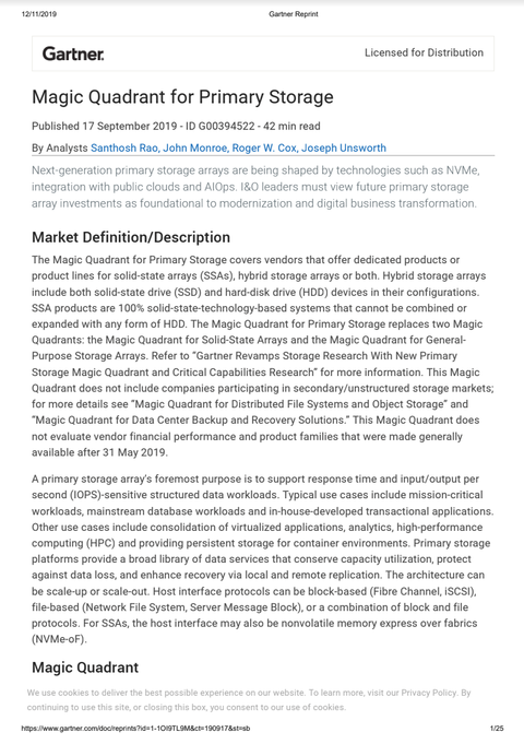 Magic quadrant for primary storage | ITPro