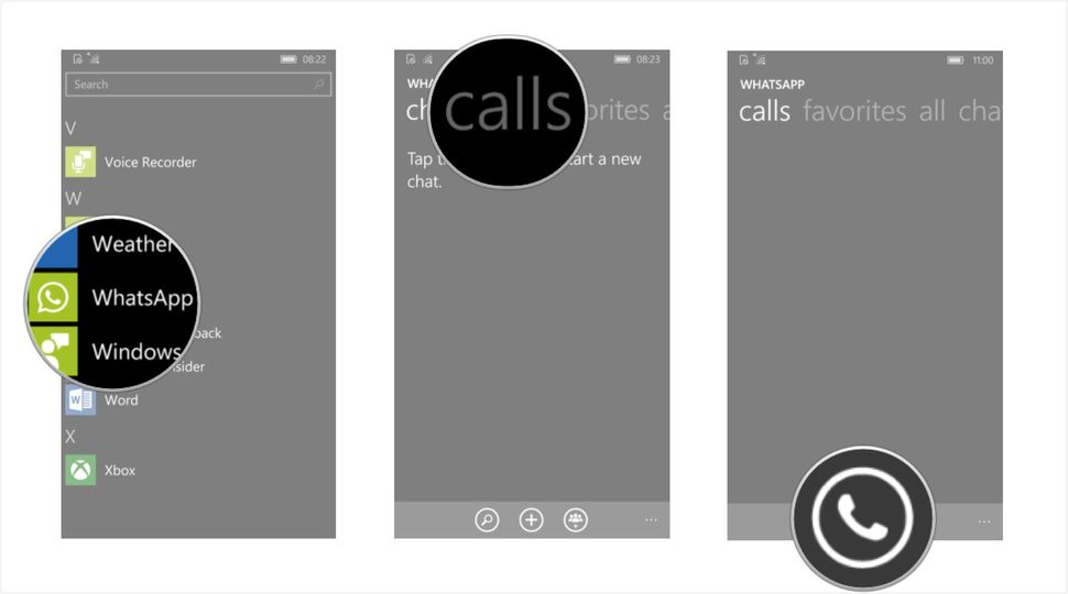How to make and receive calls using WhatsApp on a Windows 10 Mobile ...