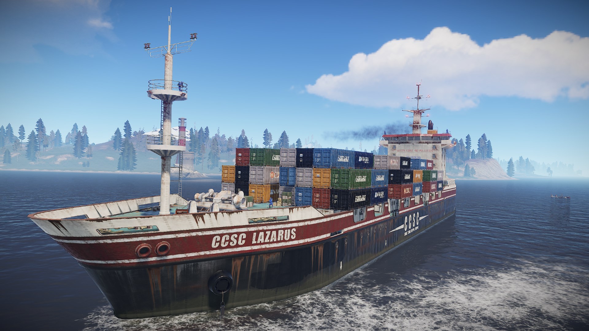 Rust Gets A Big Boat Filled With Toys In The Cargo Ship Update PC Gamer
