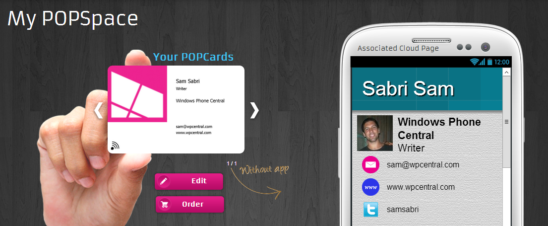 POPWings working on a digital rolodex for your Windows Phone (iOS need ...