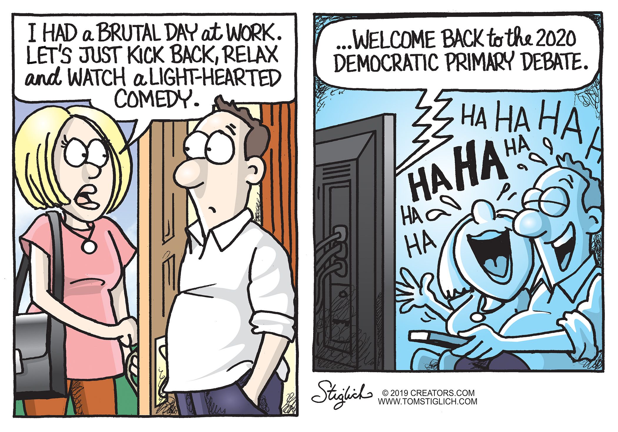 Political Cartoon U.S. - Democratic Primary Debate 2020 Election Comedy ...