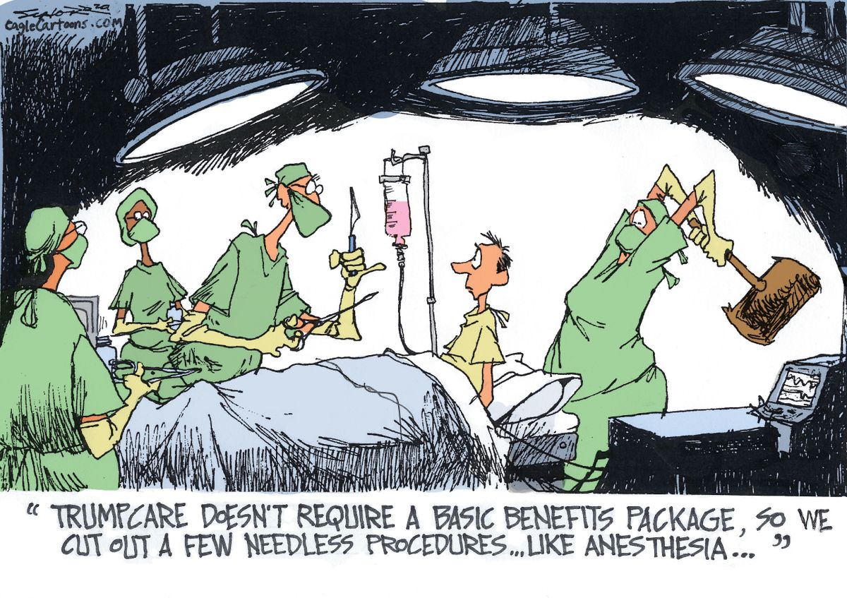 Political Cartoon U.S. Trumpcare GOP health insurance benefits | The Week
