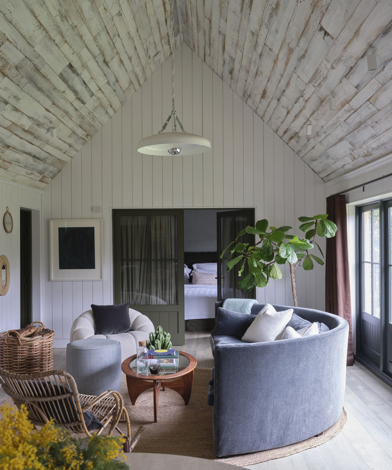 A mix of rustic textures and countryside colors gives this cottage a ...