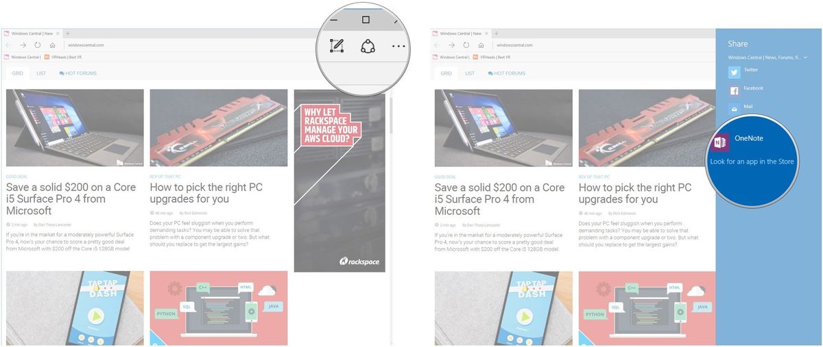 How To Share Web Content Using Edge For Windows 10 Windows Central