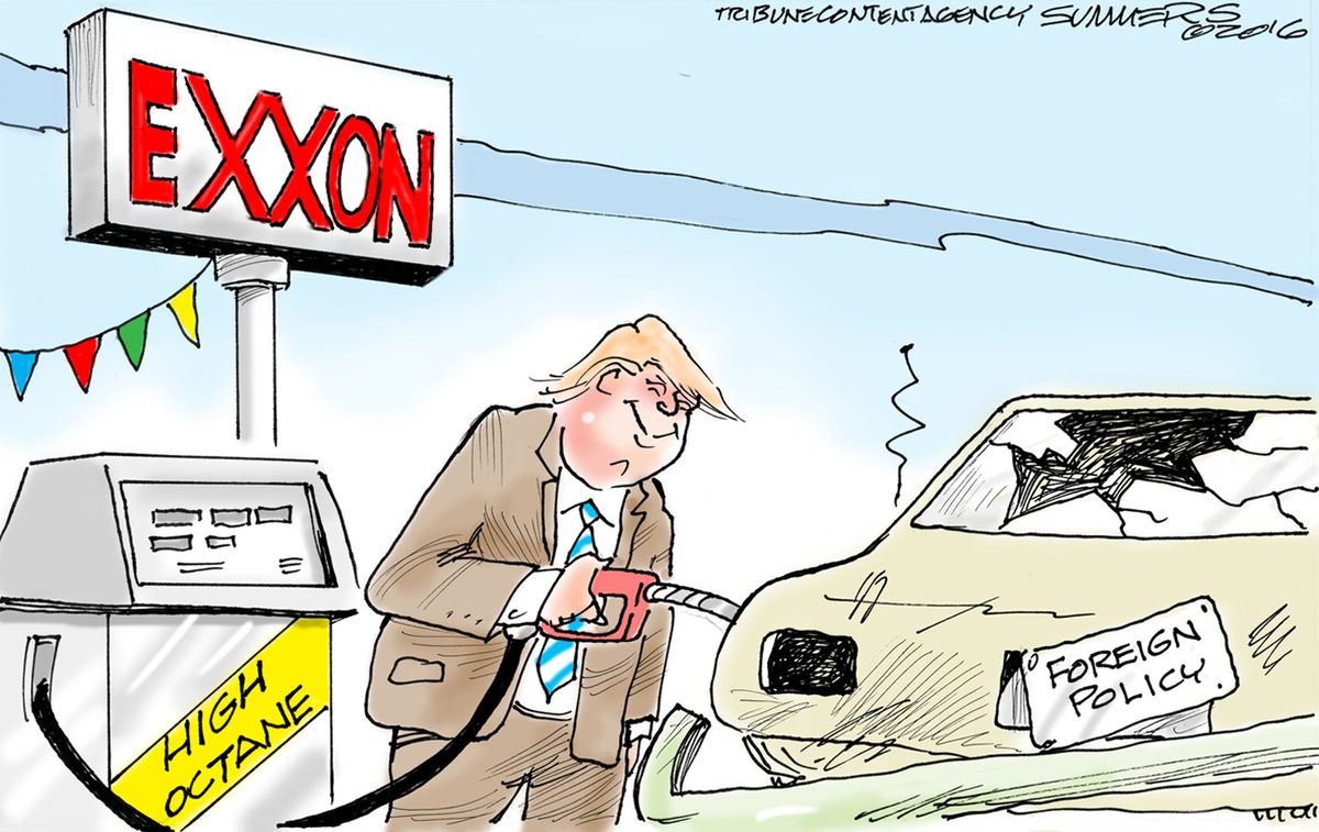 Political cartoon U.S. Donald Trump Exxon Rex Tillerson | The Week