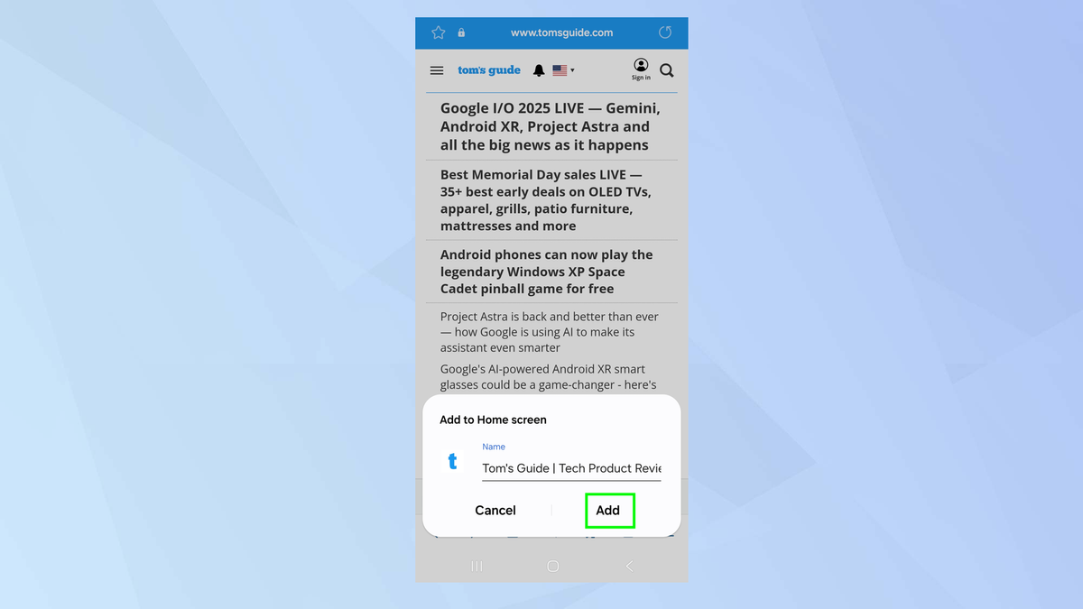 How to add a website to your Android home screen | Tom's Guide