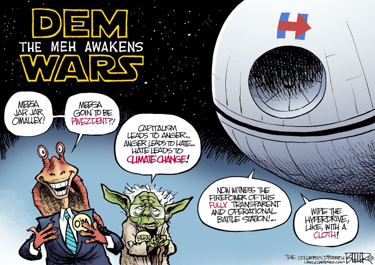 Political cartoon U.S. Entertainment Democrat Candidates 2016 Star Wars ...