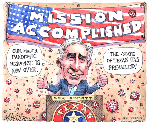 Political Cartoon U.S. texas covid restrictions abbott | The Week