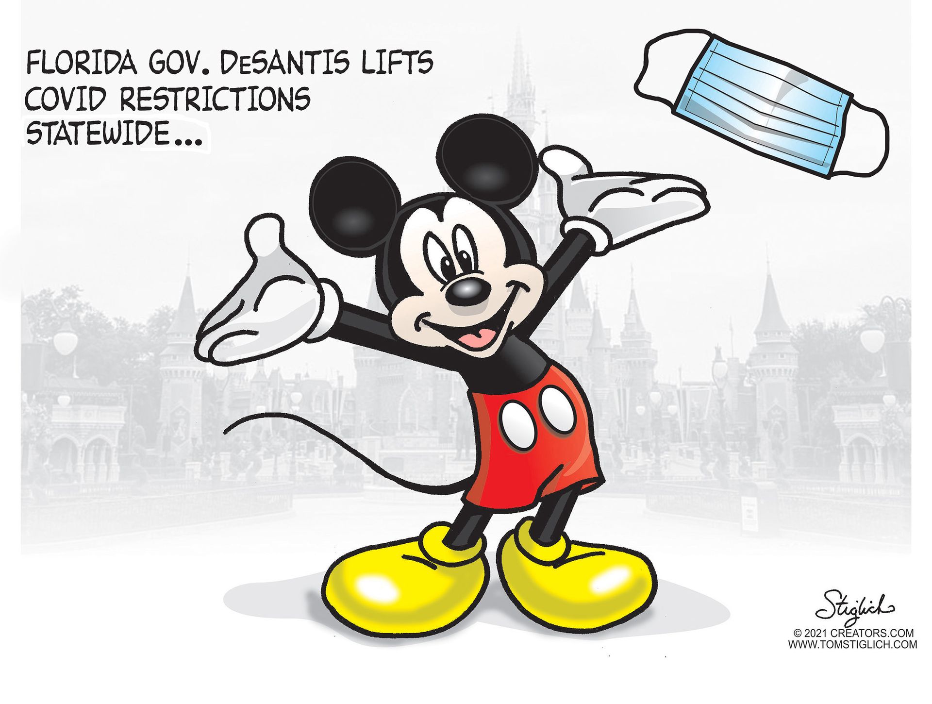 Editorial Cartoon U.S. florida covid restrictions disney mickey mouse ...
