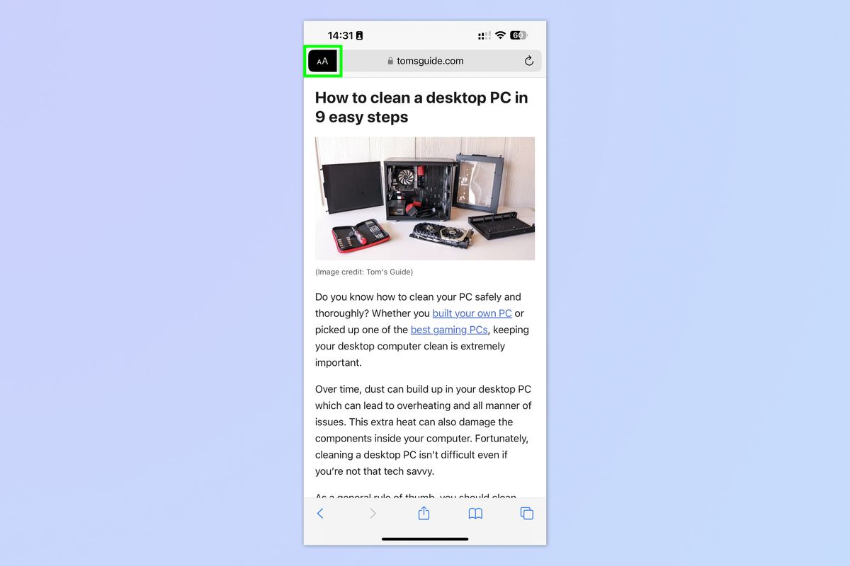 How to use the iOS Safari Reader Mode | Tom's Guide