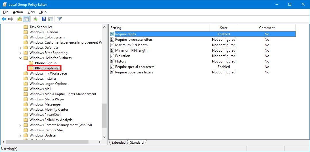How to enable PIN complexity on Windows 10 | Windows Central