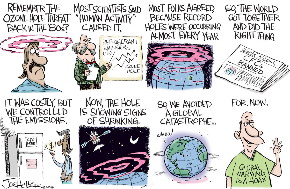 Editorial cartoon U.S. Global warming ozone holes | The Week