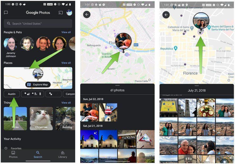 How to use the map to browse photos by places in Google Photos ...