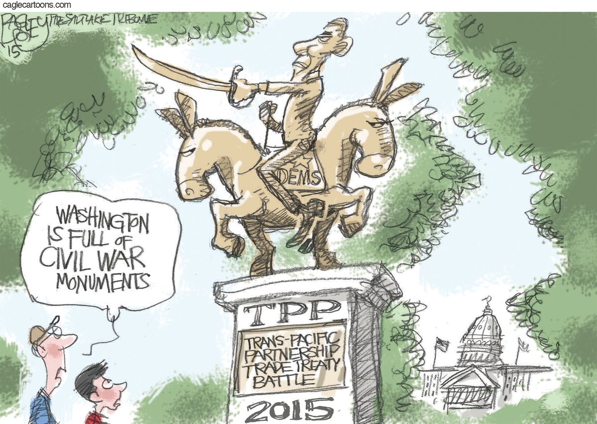 Political cartoon world U.S. Obama economy TPP | The Week