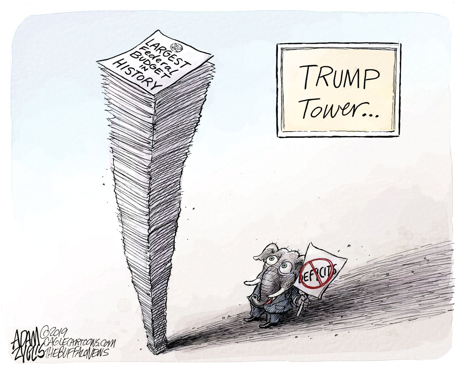 Political Cartoon U.S. Trump federal budget deficits | The Week