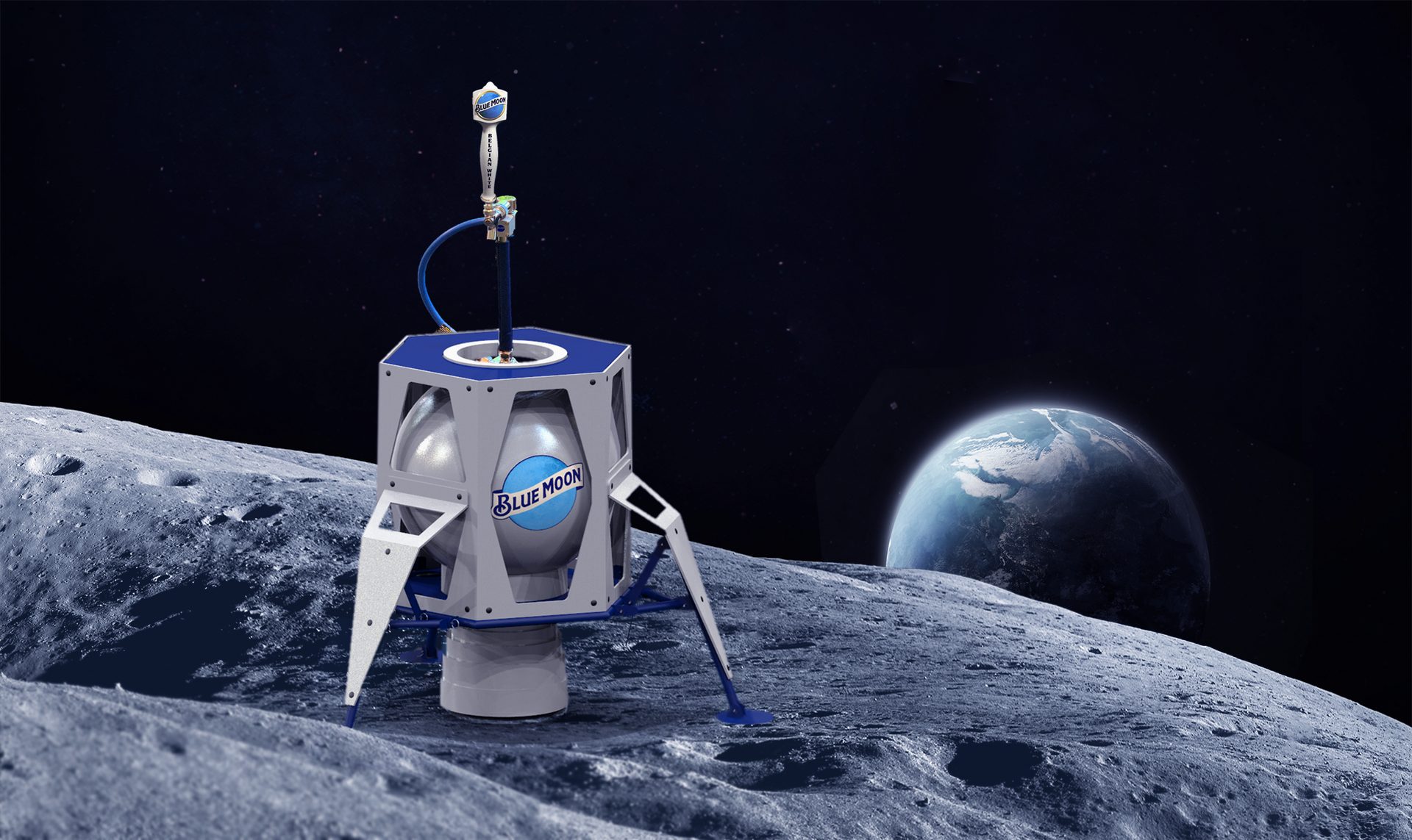 Blue Moon, Meet Blue Moon Beer: Moon-Lander-Themed Kegs to Celebrate ...