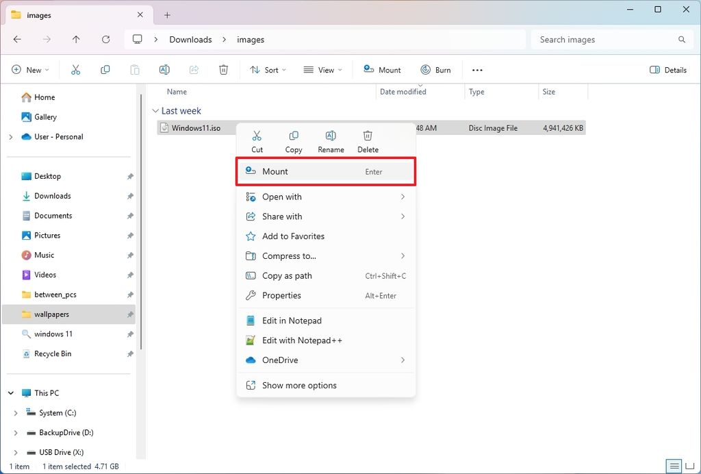 Windows 11 mounting an ISO image process | Windows Central